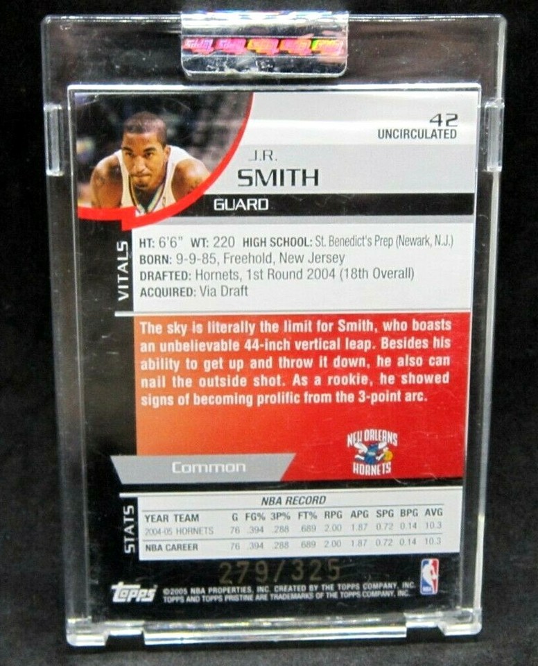 J.R. Smith 2005-06 Topps Pristine#279/325 REFRACTOR Card#42!Hornets G ...