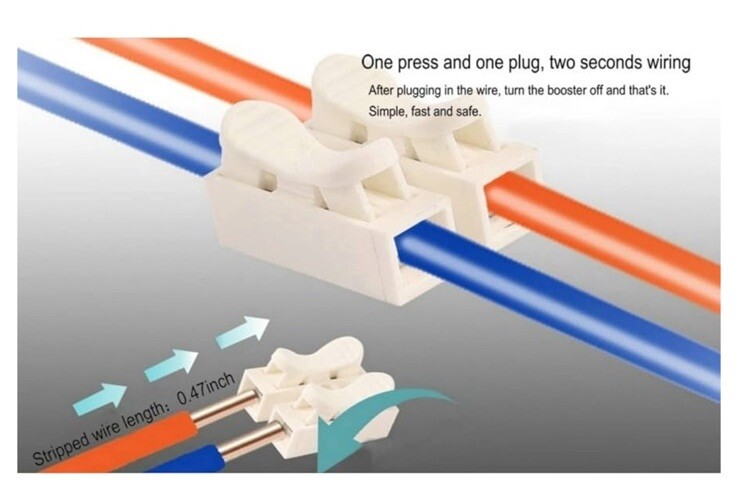 50 Piece 2-Wire/Pin Connectors Electrical Quick Connect Spring Push ...