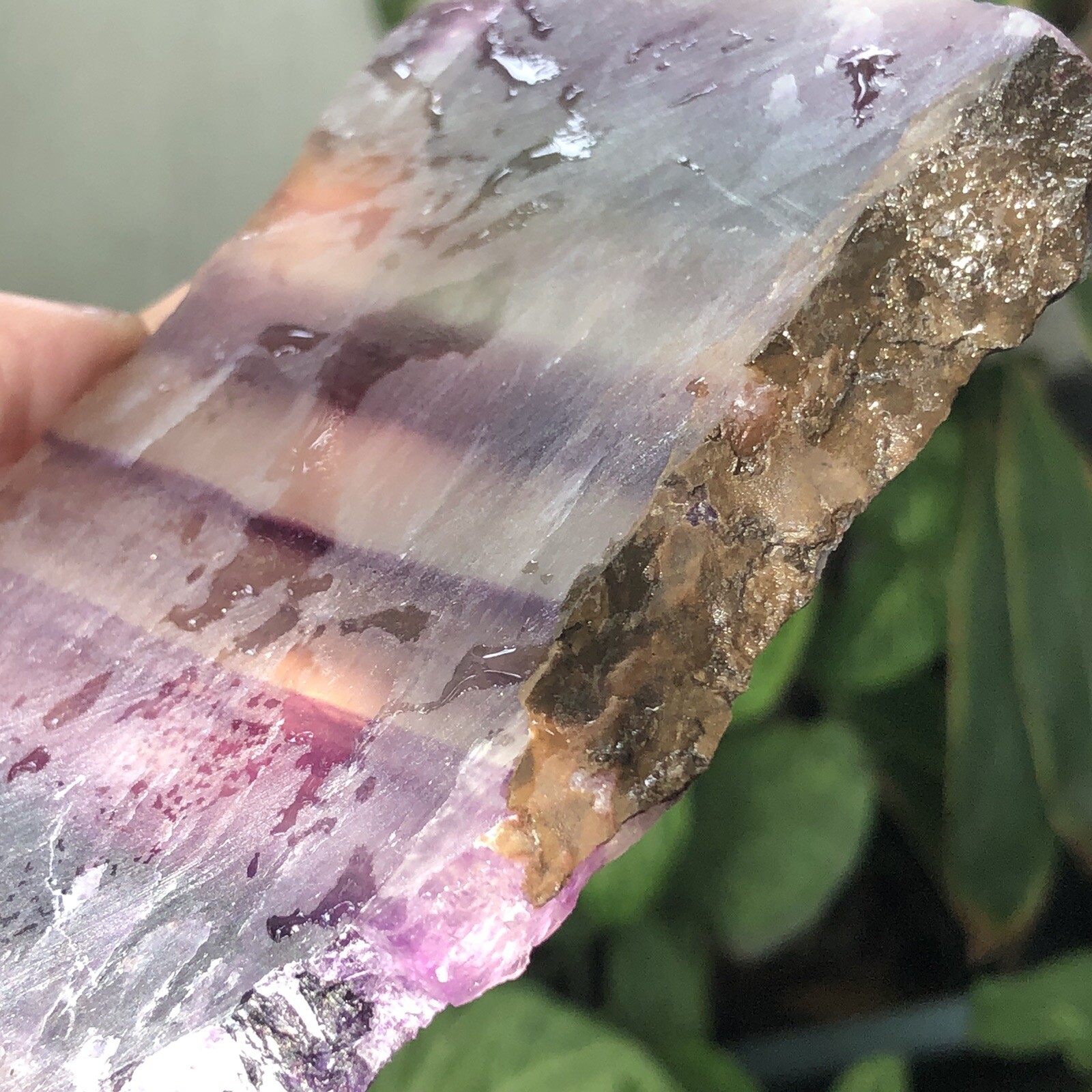 186gr AMAZING SLICE NATURAL RAINBOW FLOURITE, HEALING GEMSTONE | eBay
