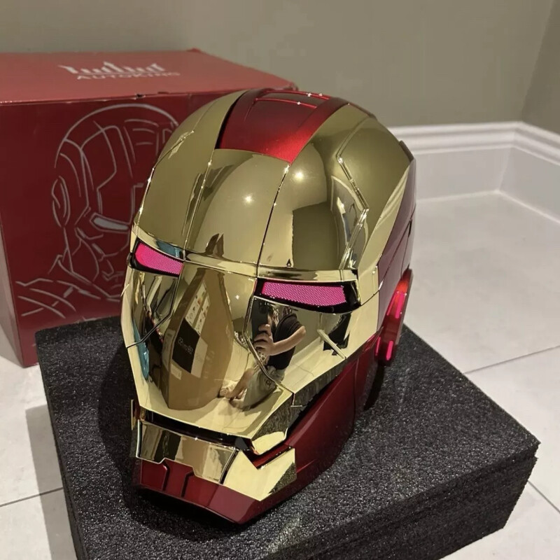 Iron Man Gold MK5 Helmet Electronic Voice Activated Open&Close Mask ...