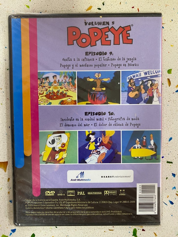 Popeye DVD Vol. 5 New Sealed Spanish | eBay UK