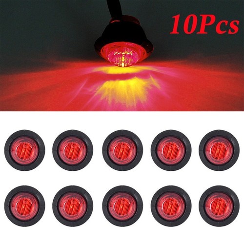 Mini 12v 24V Red LED Button Side Marker Light/lamp Truck/Bike/Car ...