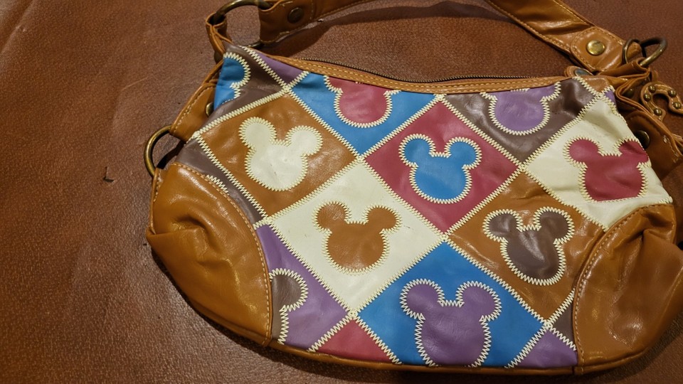 Vintage Disney World Disneyland Parks Mickey Mouse Patchwork Hobo Bag ...