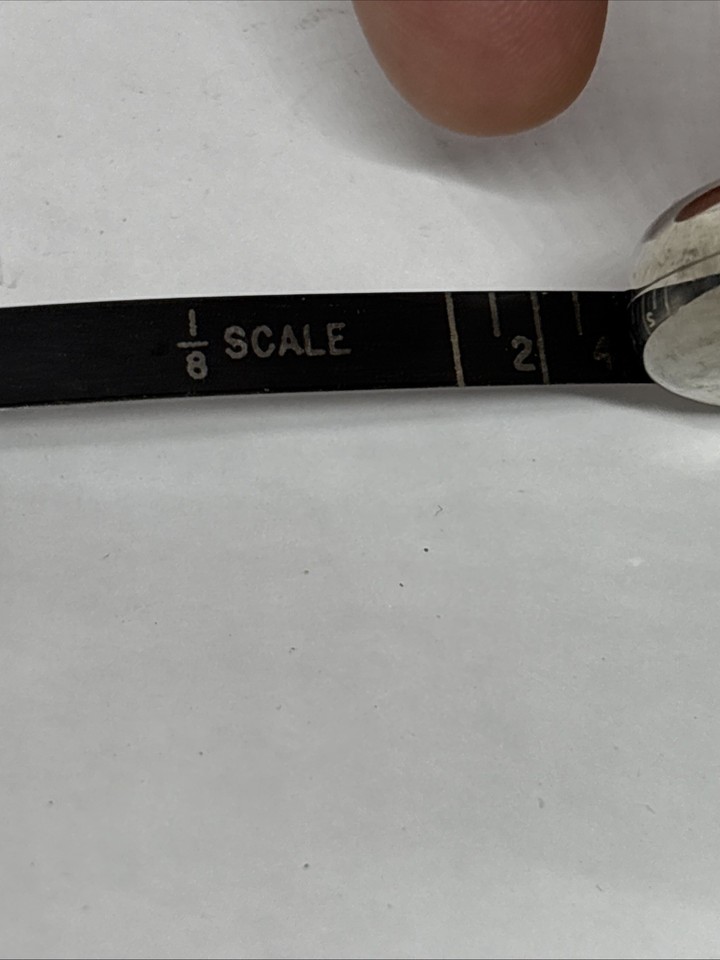 Vintage push-button retractable tape measure 1/8 , 1/4 Scale Bulldog ...