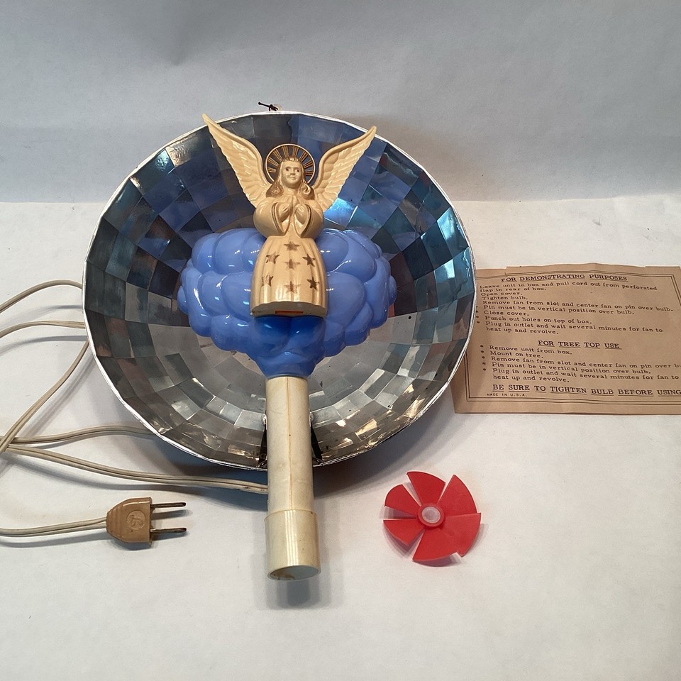 Vintage Bradford Heavenly Angel Reflecting Light Christmas Tree Topper ...