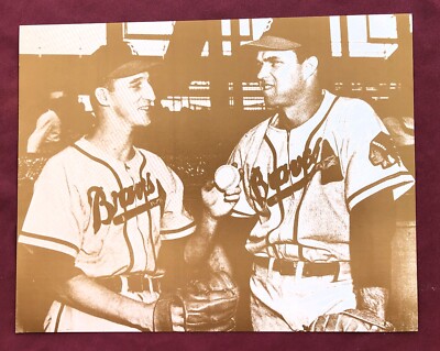 VINTAGE 11 X 14 PHOTO PRINT MLB BASEBALL WARREN SPAHN JOHNNY SAIN ...