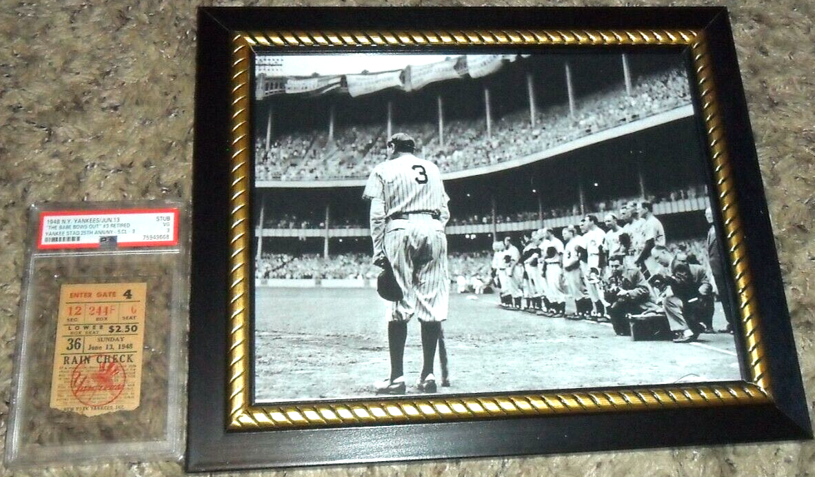 ⚾ 1948 "THE BABE RUTH BOW OUT" TICKET STUB FINAL YANKEE STADIUM ...
