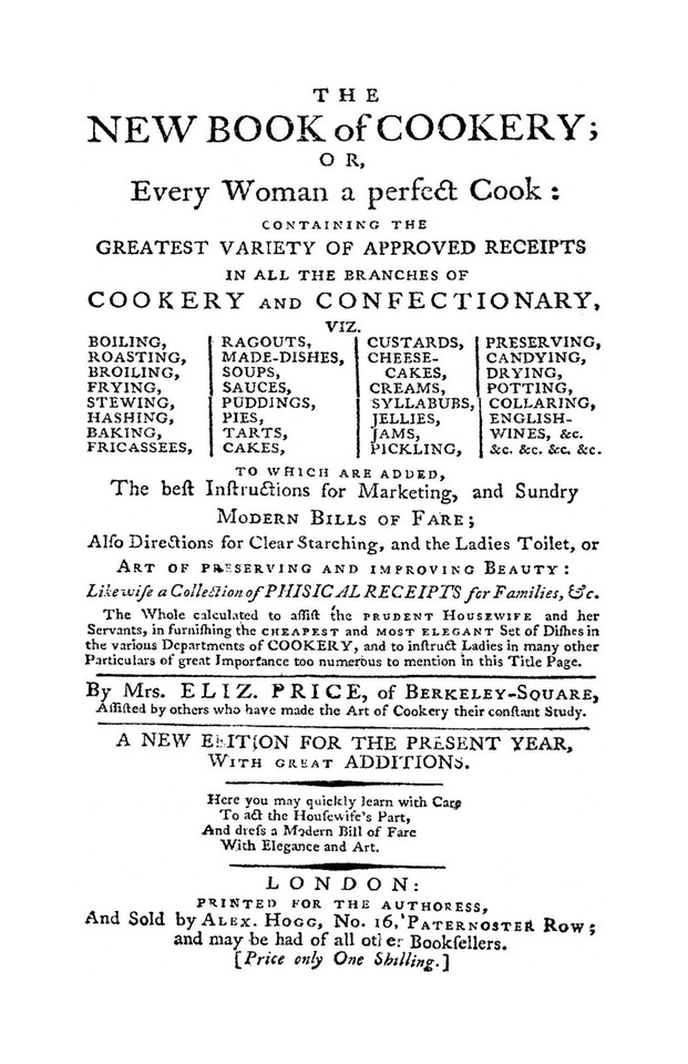 1780 The New Book Of Cookery Vintage Cook Book 97 Pages | eBay