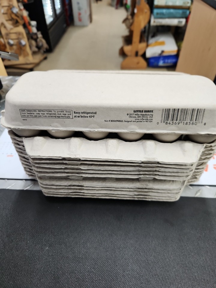 *12 Count* Little Giant Egg Cartons Solid Top Labeled On Sides! | eBay
