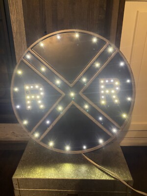 Restoration Hardware Railroad Trains R&R decorative light up sign RARE ...