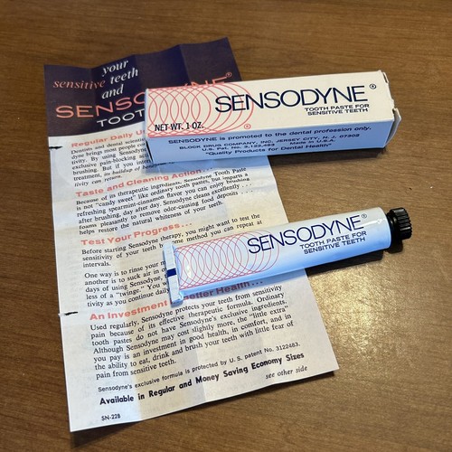 1970s Sensodyne Toothpaste Sensitive Teeth 1oz Metal Tube Prop ...
