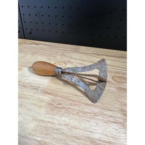 Vintage Food Chopper Wood Handle 2 Crossed Blades Bell Shaped Rocking ...