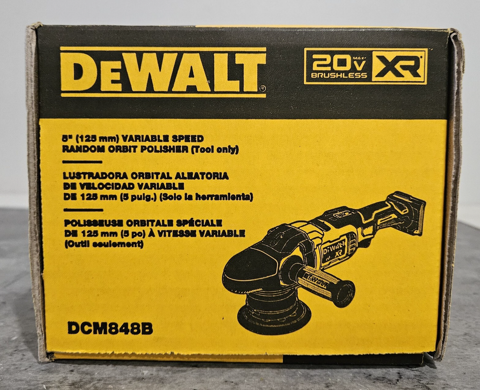 New DeWalt 20v Max XR Brushless 5" Variable Speed Random Orbit Polisher ...