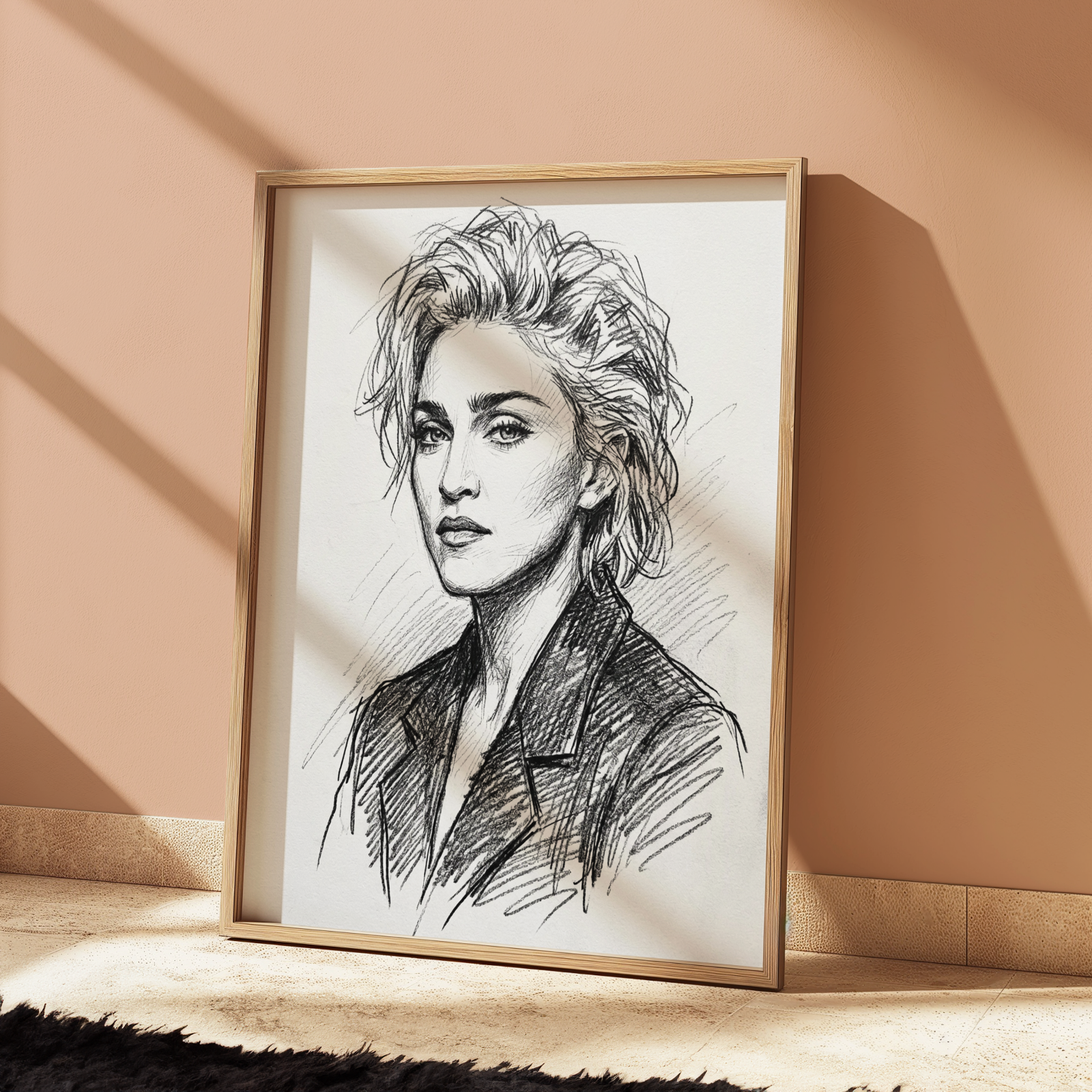MADONNA DRAWING PRINT PORTRAIT SKETCH 8" x 10" MADONNA WALL ART HOME ...