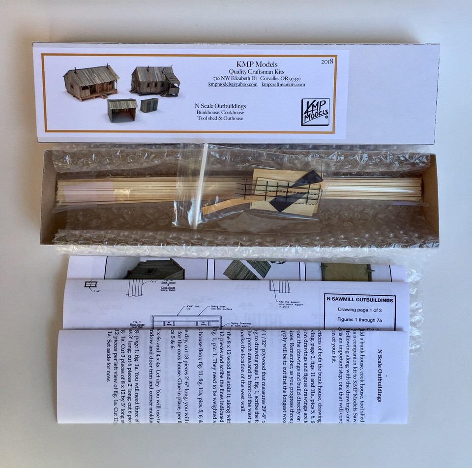 N Scale Saw Mill Outbuildings, Model Railroad Craftsman kit. Logging ...