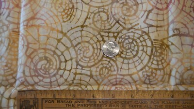 Cotton Fabric BROWN, ORANGE, RED SPIDER WEBS ON TAN 23"/44" Wide | eBay