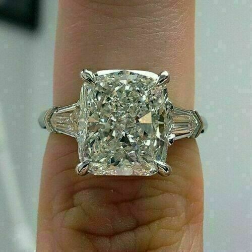 3.5Ct Cushion Cut VVS1 Lab Created Diamond Engagement 14K White Gold ...