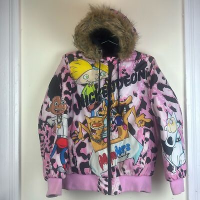 Nickelodeon Rugrats Cat Dog Hey Arnold Members Only X Faux Fur Hooded ...