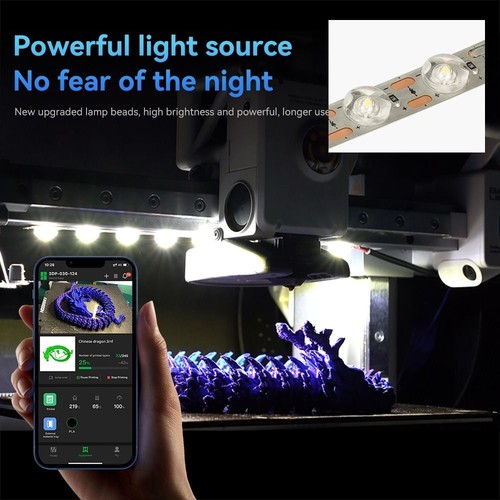 Cold White LED Light Strip for Bambu Lab A1/A1 Mini 3D Printer ...