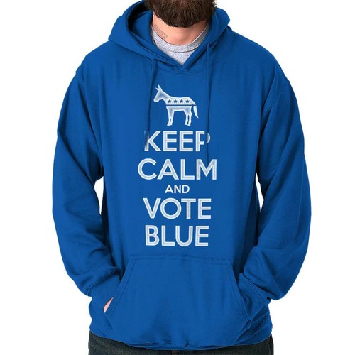 Keep Calm and Vote Blue Democrat Donkey Meme Hoodie Hooded Sweatshirt ...
