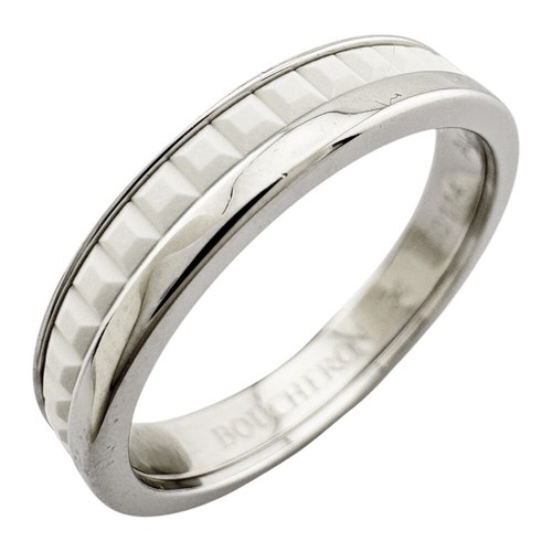 Boucheron Ring US 6 3/4 EU54 K18 ceramic Quatre Double White Ring Half ...
