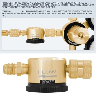 Universal Compatibility Nitrogen Purge Regulator Copper Fitting Various ...