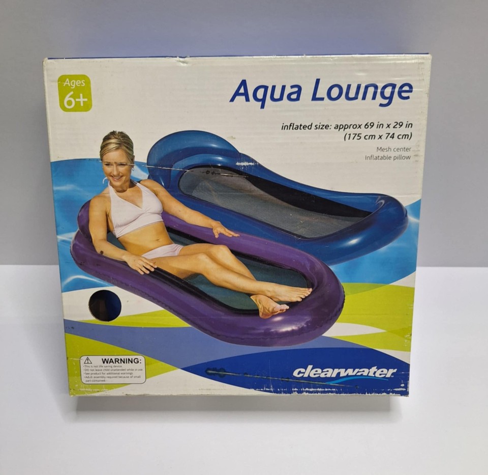 ClearWater Flip Flop Mesh Pool Float 69" x 29" Blue Floatie Lounger ...