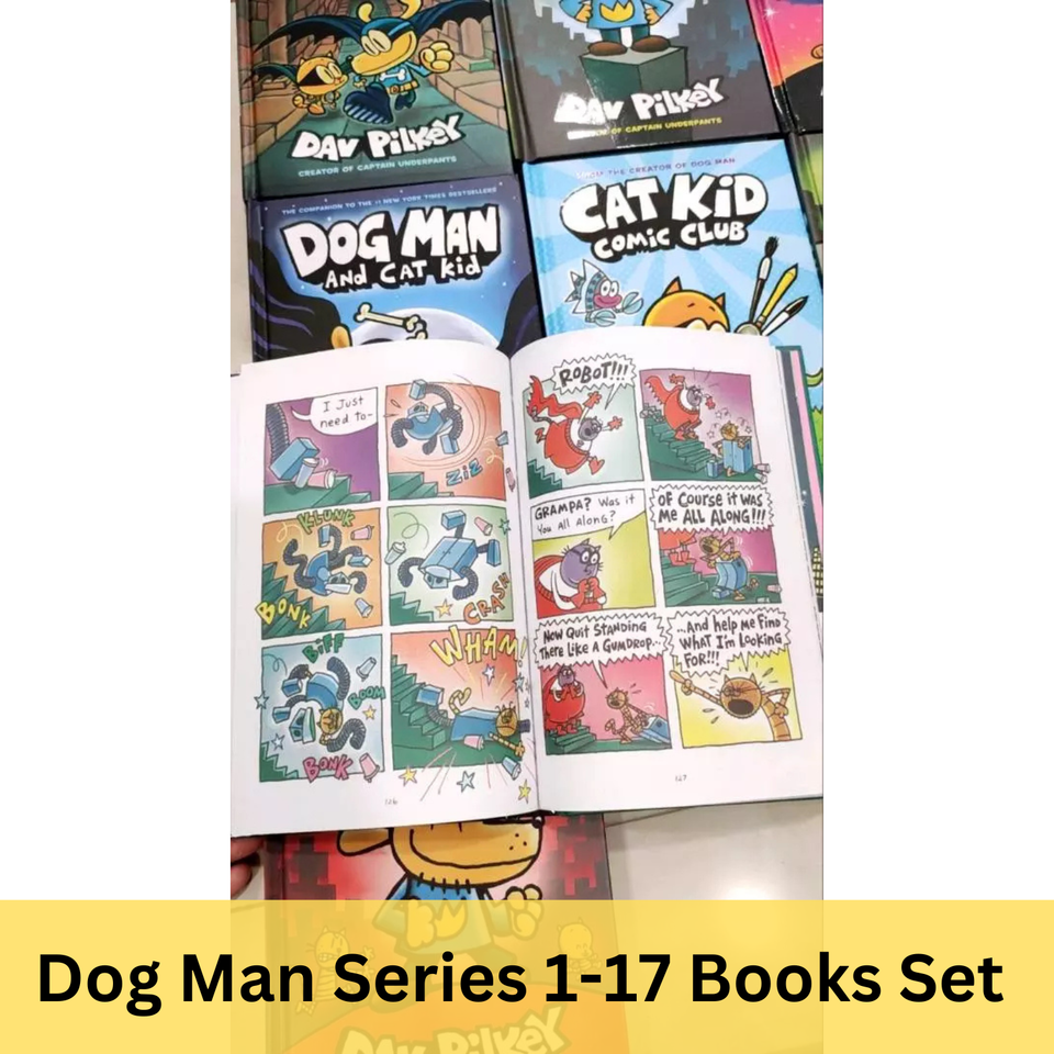 Dog Man Series Dogman Children's Collection 1-17 Books Set by Dav ...