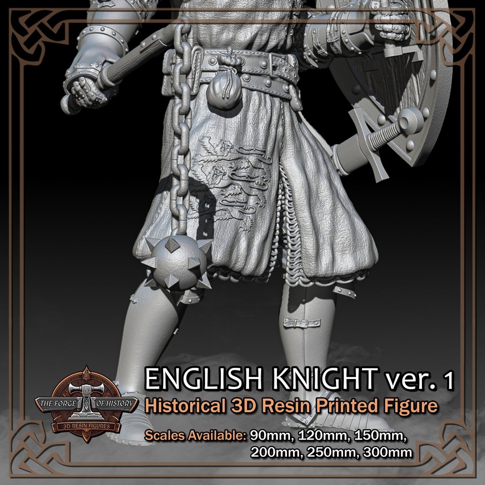 English Knight 1 - Scale 1/18 to 1/6 - 3D Resin Printed Figure Model ...