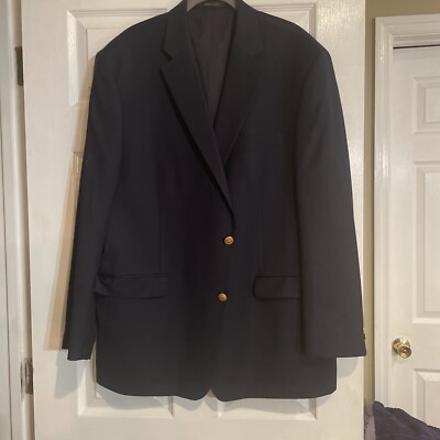 Ralph Lauren Sport Jacket Mens Navy Blue Wool Blend Blazer Gold Button ...