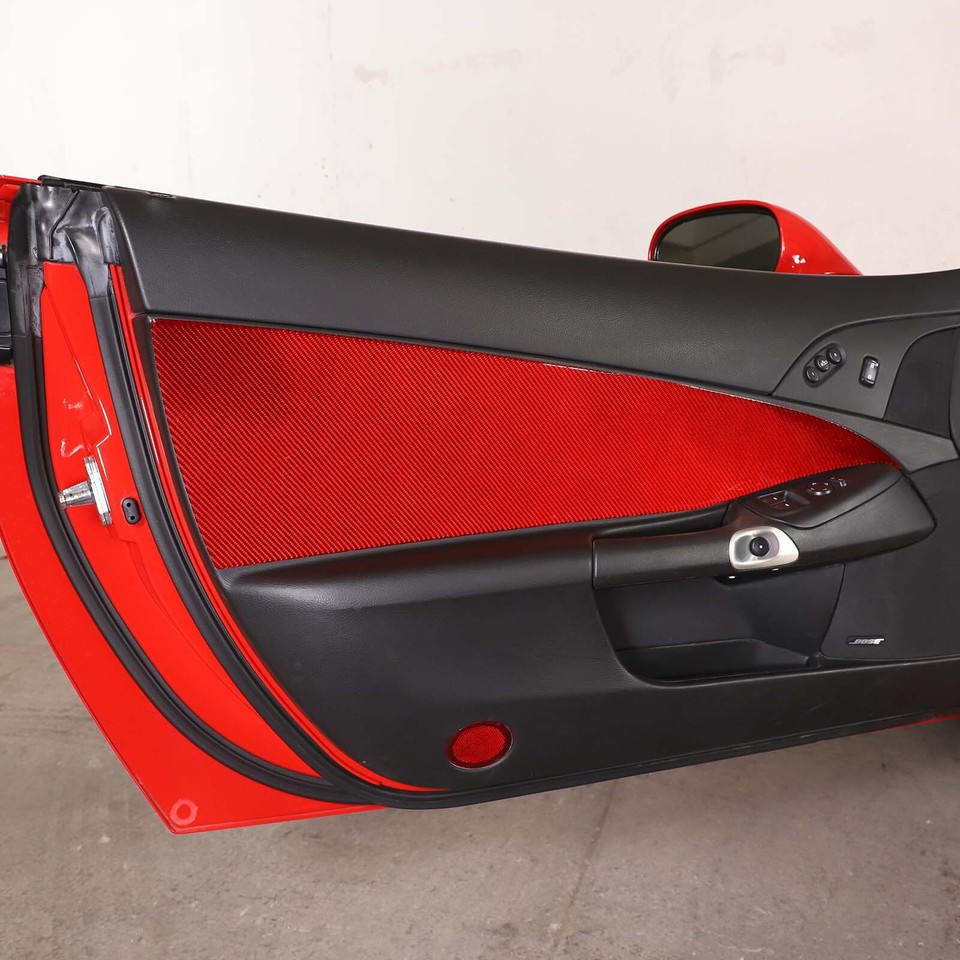Red Carbon Car Interior Door Panel Large Panel Sticker For Corvette C6 ...