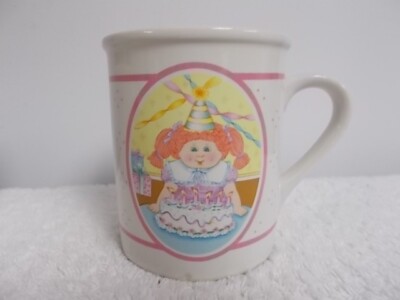 Vintage 1985 Cabbage Patch Kids Birthday Girl Puppy Stoneware Cup Mug ...