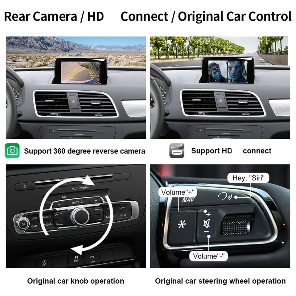For AUDI Q3 MMI 3G Wireless Carplay Android Auto Retrofit Mirrorlink ...