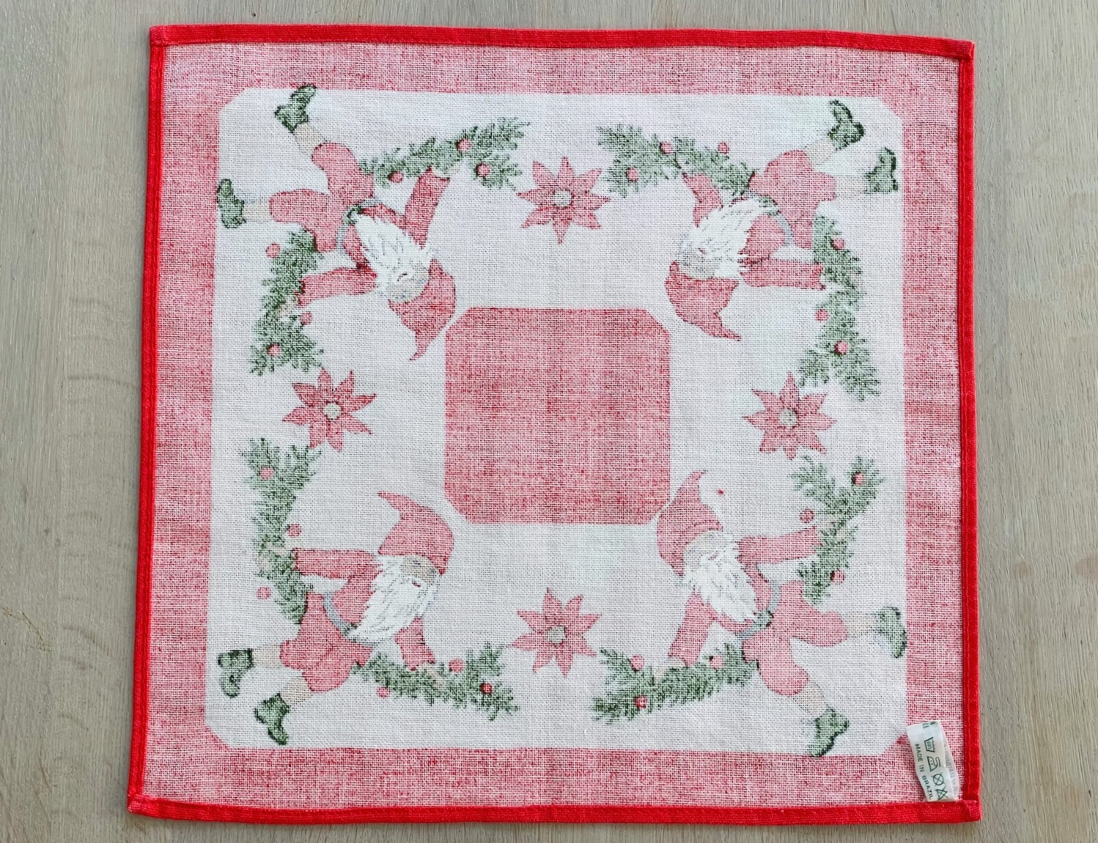 Small Christmas Tablecloth with Elves, Table Topper, Centre Piece | eBay