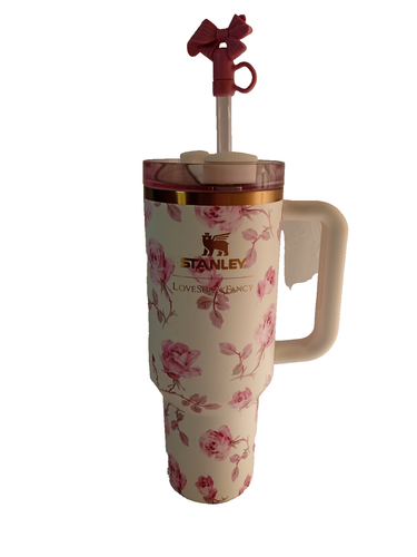 Stanley Love Shack Fancy 40 Oz. Ribbon Rosa Straw & Quencher Tumbler No ...