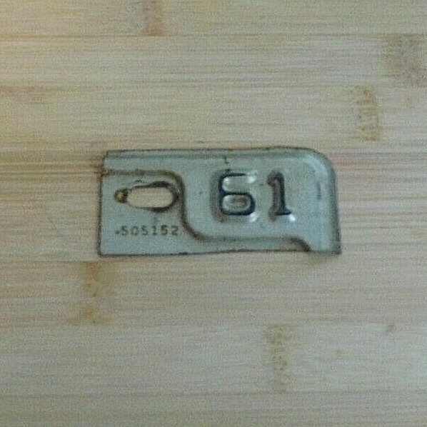 Vintage 1961 Michigan License Plate Renewal Tab (Item #1) | eBay