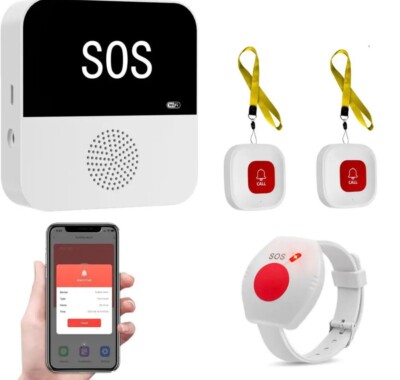 Wireless WiFi Elderly Caregiver Pager SOS Watch 2 Pendants | eBay