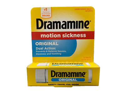 Dramamine Motion Sickness Relief, 50 mg Original Formula, 12 Tablets 08 ...