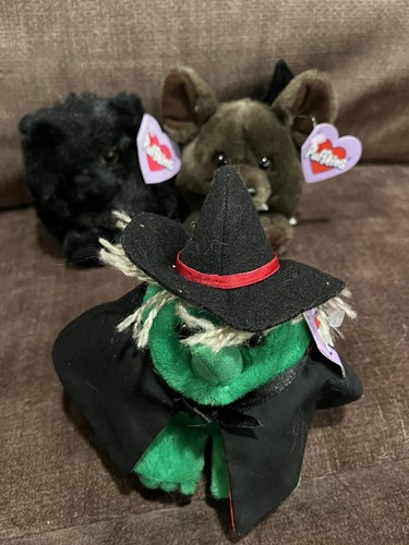 Vintage Puffkins Plush Lot w/ Tags Halloween Witch Hazel Ding Bat ...