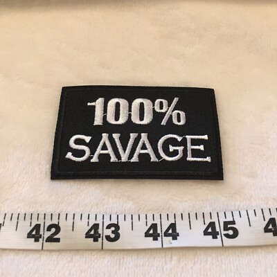 Savage 100% Embroidered Iron On Patch Black White Fun | eBay