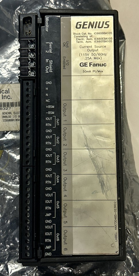 GE FANUC,IC660BBA105K / IC660BBA105,GENIUS BLOCK CURRENT SOURCE OUTPUT MODULE | eBay