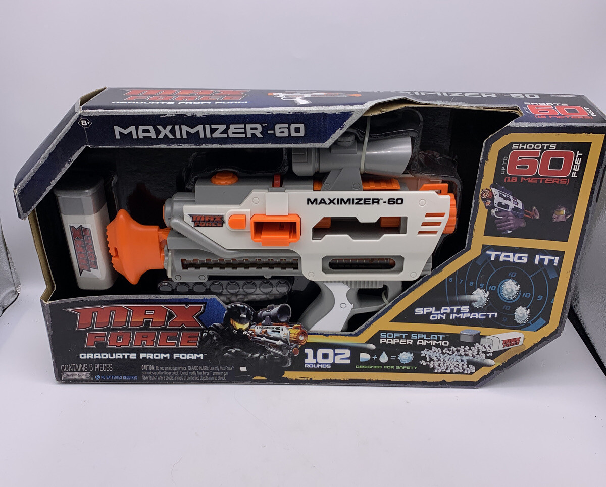 Max Force Maximizer-60 Spitball Toy Gun Soft Splat Paper Ammo New | eBay