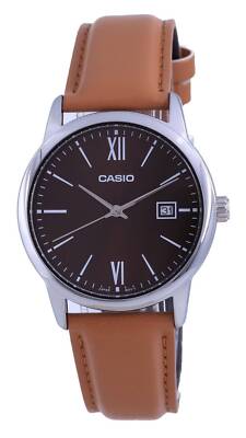 Casio Maroon Dial Stainless Steel Analog Quartz MTP-V002L-5B3 Men's ...