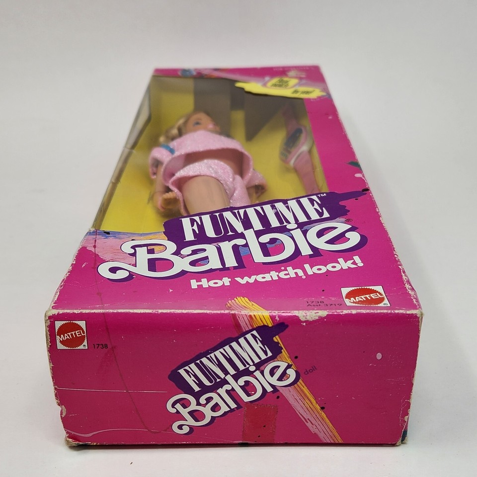 VINTAGE 1986 FUNTIME BARBIE DOLL HOT WATCH LOOK MATTEL NEW IN BOX ...