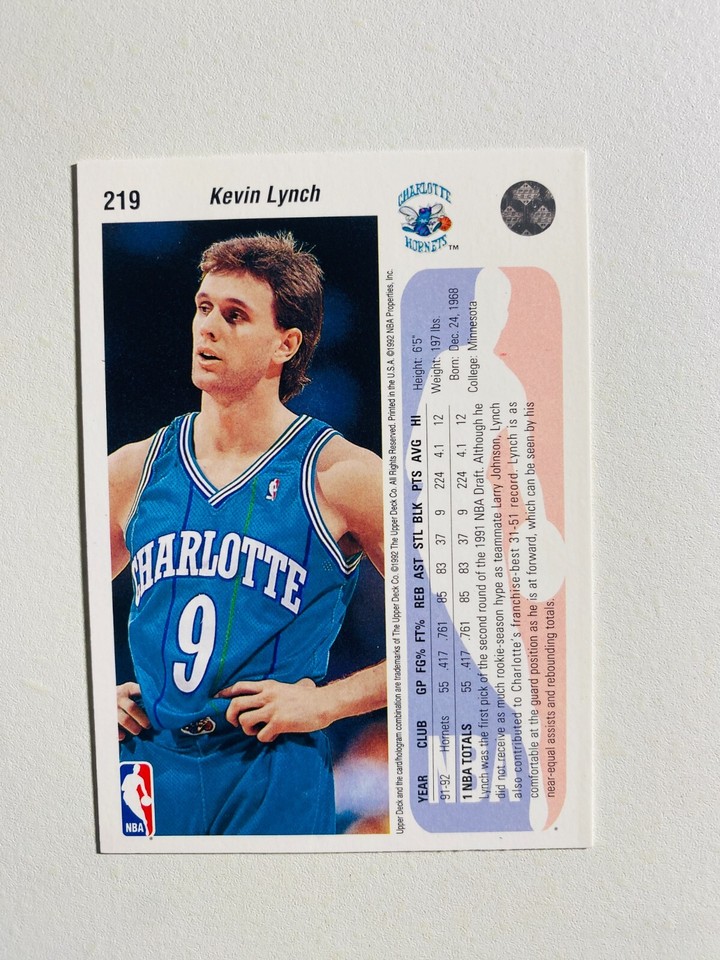 1992 UPPER DECK #219 KEVIN LYNCH NM-MT NBA BASKETBALL CARD | eBay