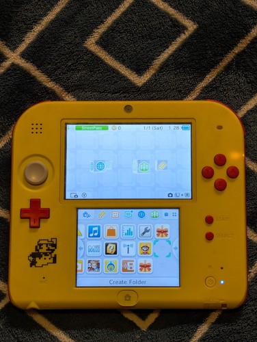 [Read Desc.] Nintendo 2DS - Yellow & Red Mario Maker Edition w/ Adapter ...