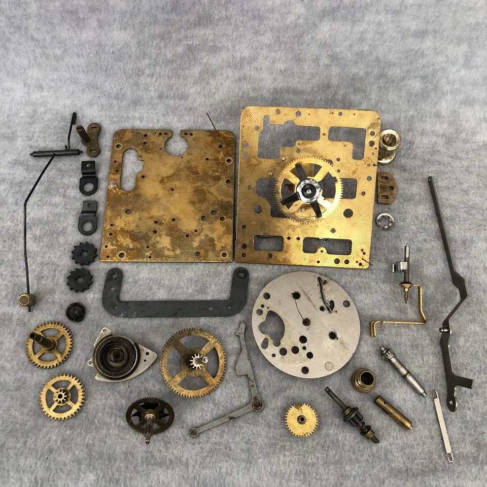 HUGE Assorted Vintage Clock Parts Lot Repair Replacement Clockmakers ...
