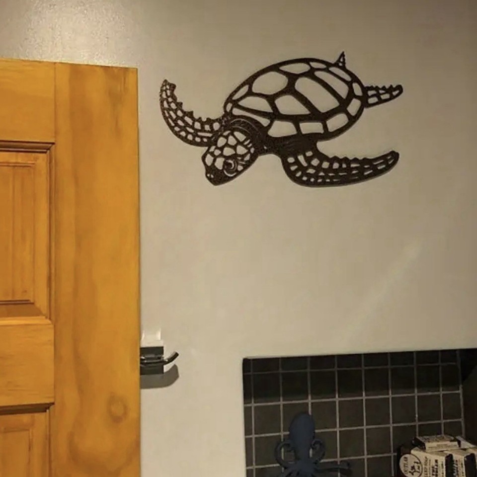 Metal Sea Turtle Metal Wall Art Decor Coastal Nautical Wall Hanging 28 ...