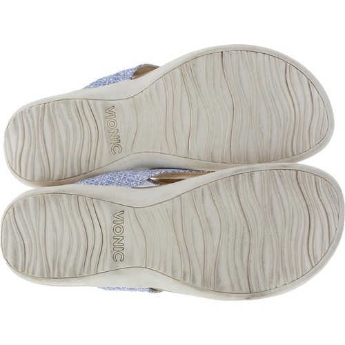 Vionic Womens Bella Blue Slip On Thong Sandals Shoes 12 Wide (C,D,W ...