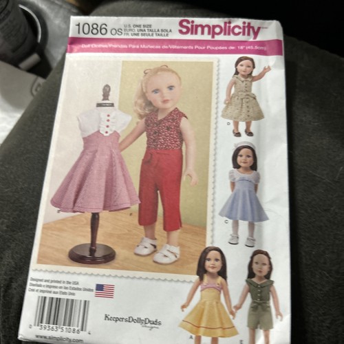 Simplicity 1086 Doll Clothes, 18" American Girl, Our Generation SEWING ...